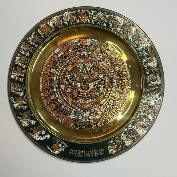 Wall Decor | Vintage Mayan Calendar Wall Hanging Plaque Plate Copper ...